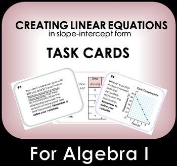 Creating Linear Equations TASK CARDS By Emily H TPT
