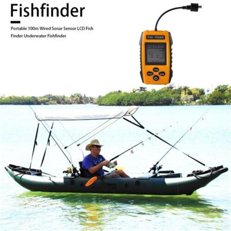 Portable 100m Wired Sonar Sensor LCD Fish Finder Depth Locator Echo