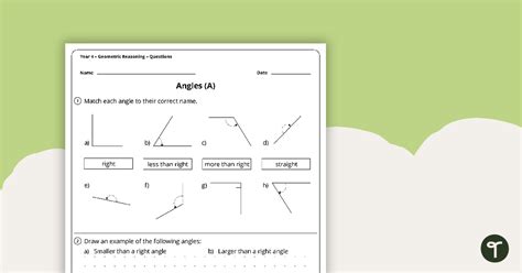Geometric Reasoning Worksheets Year 3 Teach Starter Worksheets
