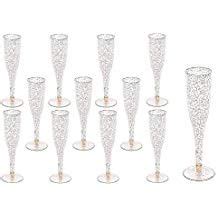 30pc Clear Plastic With Gold Glitter Classicware Glass Like Champagne Wedding Parties Toasting