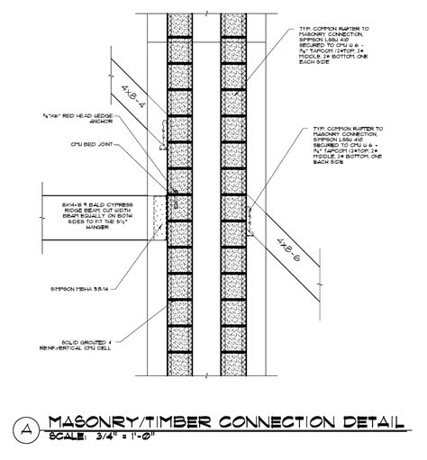 Masonry Fireplace Chimney Timber Frame Connection Detail