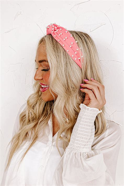 Shore About It Embellished Headband In Pink Impressions Online Boutique