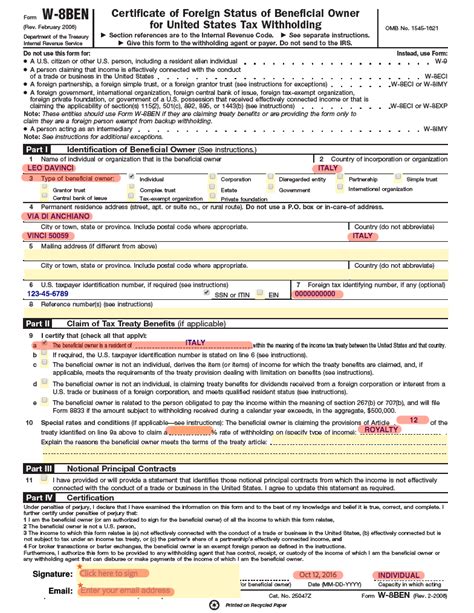 Naturefootage Tax Documents W 8ben