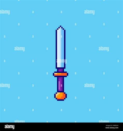 Pixel Art Sword Game Asset Design Stock Vector Image Art Alamy