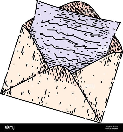 Letter Mail Paper Sketch Hand Drawn Vector Stock Vector Image And Art Alamy