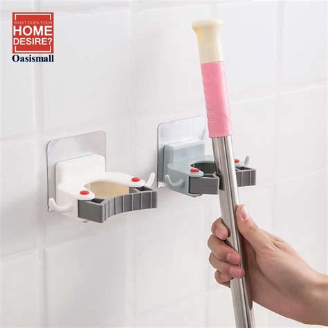 Oasis ที่แขวนไม้กวาด ไม้ถูพื้น แบบติดผนัง ไร้รอยต่อ อเนกประสงค์ สําหรับห้องน้ํา 66373635ss Th