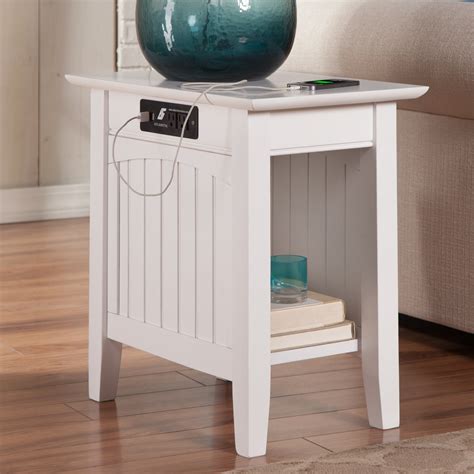 Three Posts Orangetown Side Table With Charging Station Reviews Wayfair