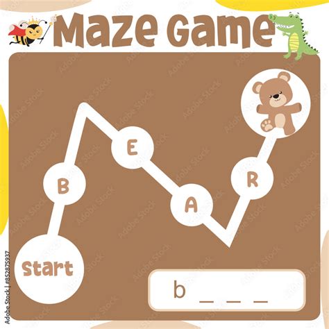 Maze Game Worksheet Worksheet For Learning English Educational
