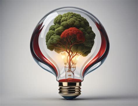 Premium Ai Image A Light Bulb With A Tree Inside It