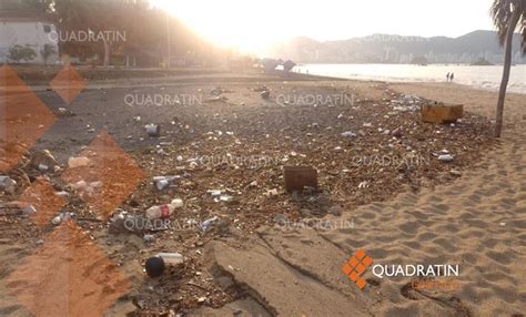 Playas llenas de basura y cortes eléctricos dejan lluvias en Acapulco