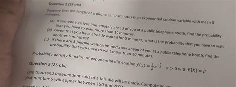 solved question 2 25 pts suppose that the length of a