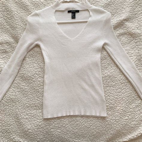 White Ribbed Turtleneck Long Sleeve Top On Mercari Artofit