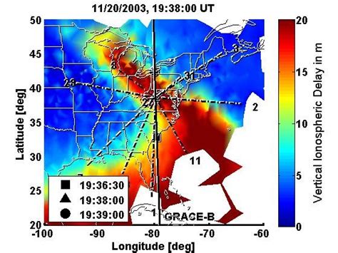 Map Of Ionosphere Vertical Delay Based On Cors Data And Grace