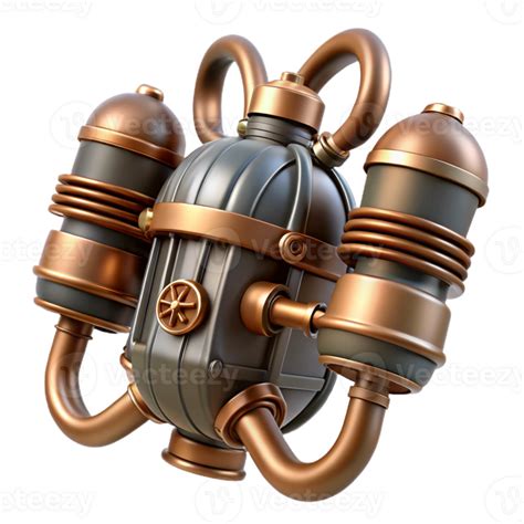 Extraordinary Minimalist Steampunk Jetpack With Copper Pipes And