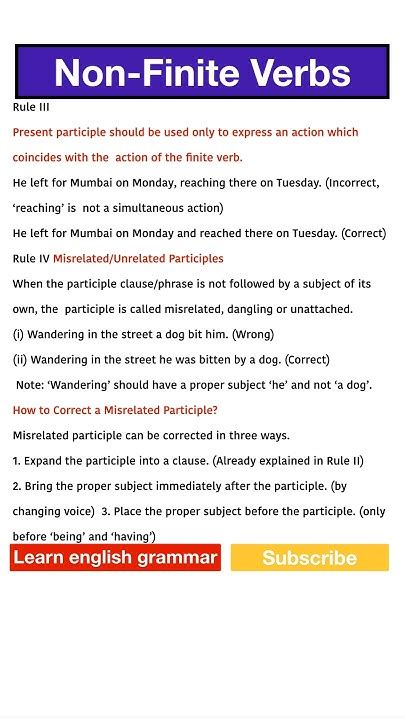 Misrelated Participle English Grammar English Grammar Participle Youtube