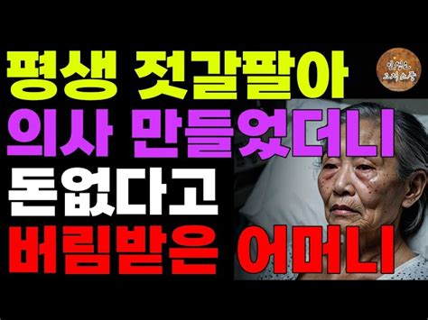 평생 젓갈팔아 의사 만들었더니 전재산 가져가고 어머니를 버린 아들 오디오북 사연 라디오 실화 부모자식 인생이야기 노후