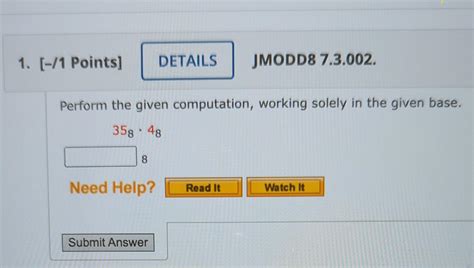 Solved Perform The Given Computation Working Solely In The