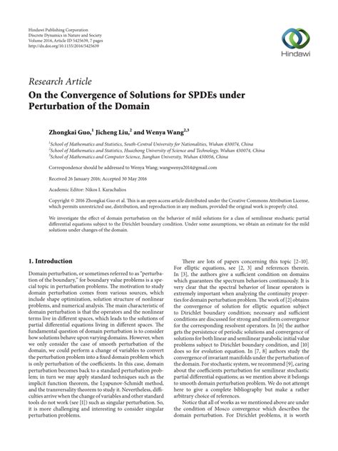 pdf on the convergence of solutions for spdes under perturbation of