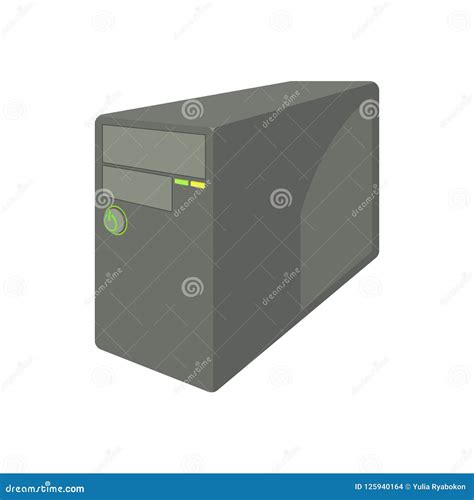 Black Computer System Unit Icon Cartoon Style Stock Illustration Illustration Of Midi