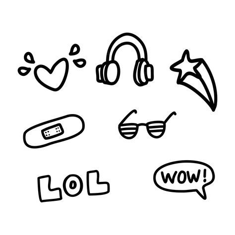 Premium Vector Set Of Hand Drawn Swag Emoji