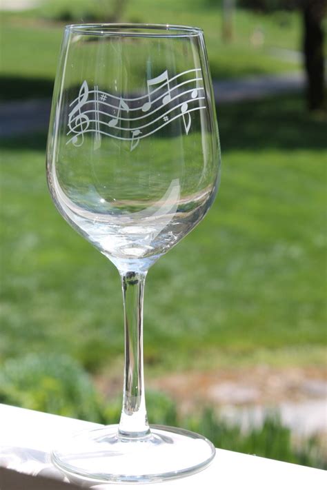 Custom Engraved Music Note Wine Glass Personalized Music T Music