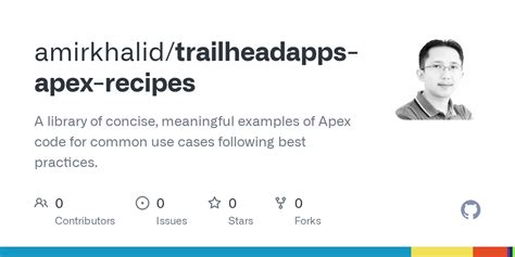Github Amirkhalid Trailheadapps Apex Recipes A Library Of Concise Meaningful Examples Of