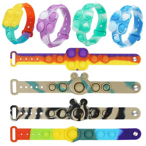 Silicone Sensory Tie Dye Toy Rainbow Push Stress Relief Sensory