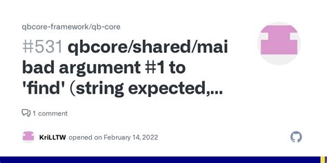 Qbcore Shared Main Lua 23 Bad Argument 1 To Find String Expected