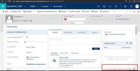 Schema Name Shows As Field Required Message On Save Of The Record