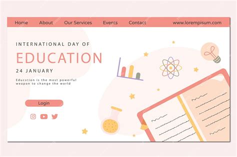 Premium Vector International Education Day Vector Landing Page Design
