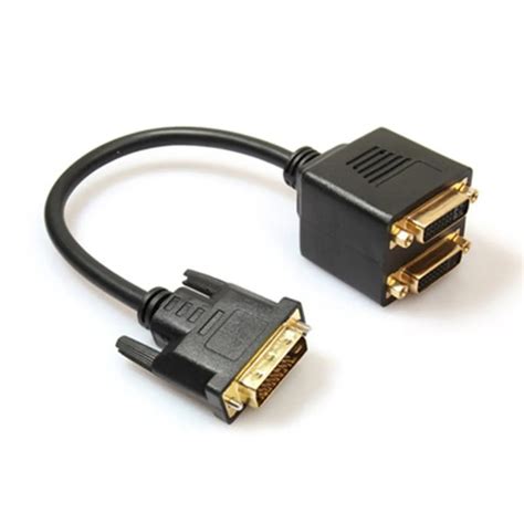 DVI Splitter Adapter DVI D Male To Dual DVI I Female Video Y Splitter Cable Adapter Cable In