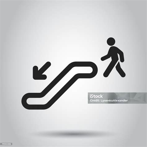 에스컬레이터 엘리베이터 아이콘입니다 벡터 일러스트입니다 비즈니스 개념 에스컬레이터 그림 건물 외관에 대한 스톡 벡터 아트 및 기타 이미지 건물 외관 검은색 계단