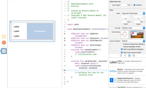 Swift — Custom Tableview Cell Yapımı Xib Ile By Mustafa Medenİ