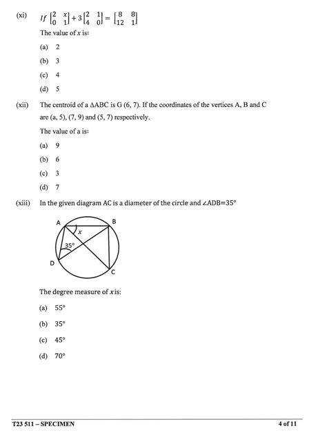 Icse Maths Specimen Paper 2023 Cisce Class 10 Maths Sample Paper
