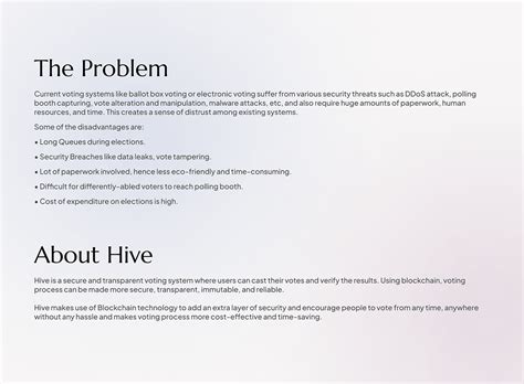 HIVE A Decentralized Voting System Behance