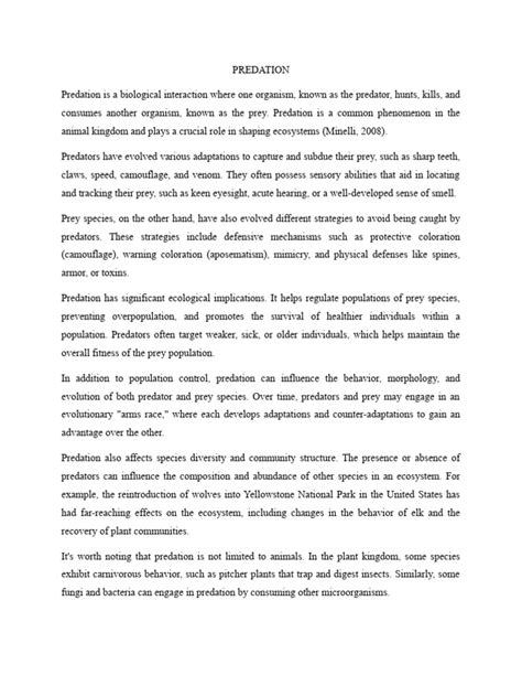 Ecology Pdf Predation Parasitism