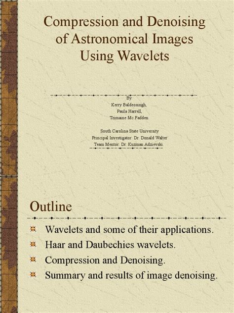 Pdf Compression And Denoising Of Astronomical Images Using Wavel Dokumen Tips