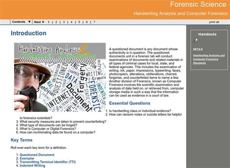 Ga Virtual Learning Handwriting Analysis And Computer Forensics Unit Plan For 9th 10th Grade