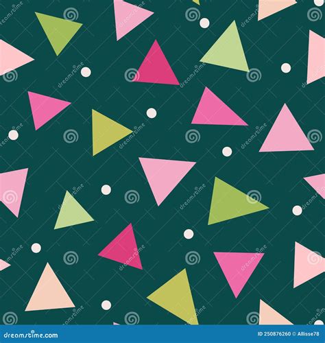 Cute Colorful Geometric Triangle Seamless Vector Pattern Background