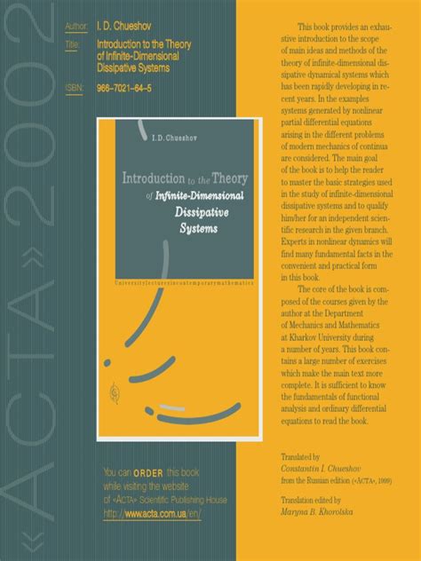 Introduction To The Theory Of Infinite Dimensional Dissipative Systems