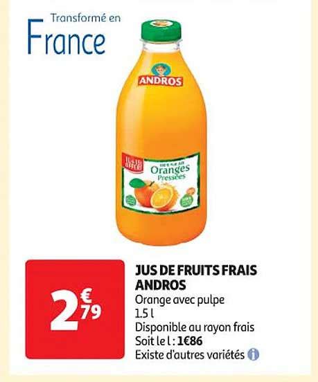 Promo Jus De Fruits Frais Andros Chez Auchan ICatalogue Fr