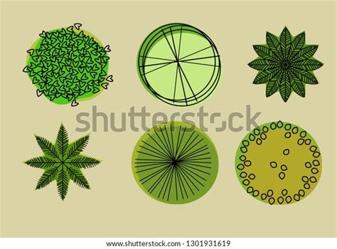 Vector Cad Blocks Style Trees Plan Stock Vector Royalty Free Shutterstock
