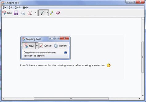 Snipping Tool In Windows 7 Drop Down Button Dialog Box Disappears Solved Windows 7 Forums