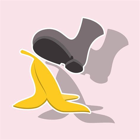 Realistic Paper Sticker On Theme Humor Banana Peel Vector Eps Ai