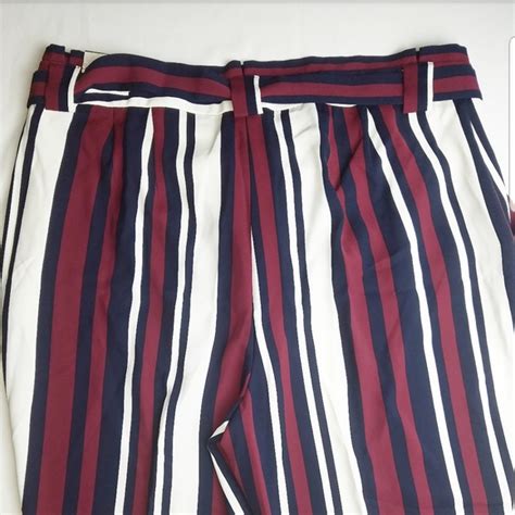 Express Pants And Jumpsuits Express High Waisted Striped Sash Tied