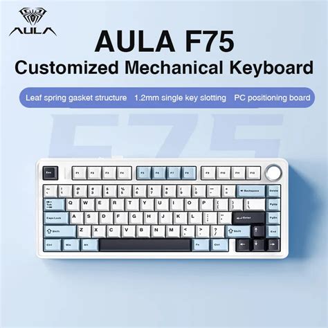 AULA F75 2 4G Wireless Bluetooth Wired Gaming Mechanical Keyboard RGB