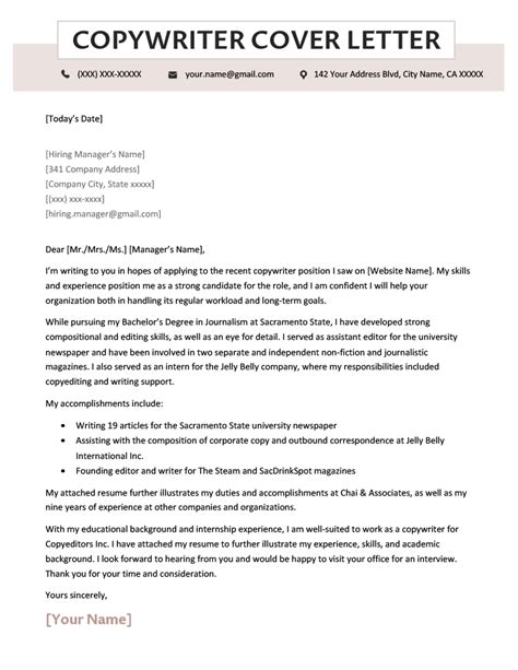 Copywriter Resume Example Writing Tips
