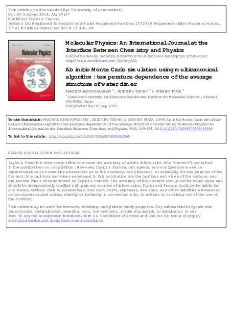 pdf ab initio monte carlo simulation using multicanonical algorithm