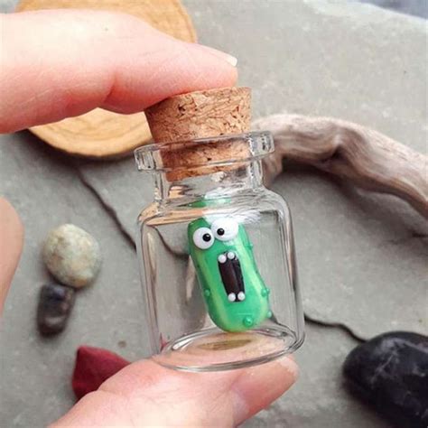 Other Home And Living Miniature Glass Screame Pickle In A Bottle Cute
