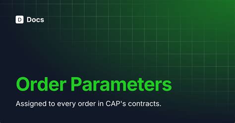 Order Parameters Docs